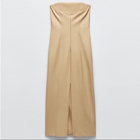 Zara | Dresses | Zara Cream Faux Leather Dress | Poshmark